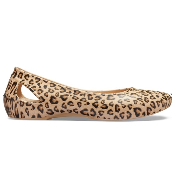 CROCS | Shoes | New Crocs Womens Leopard Animal Printed Flats | Poshmark